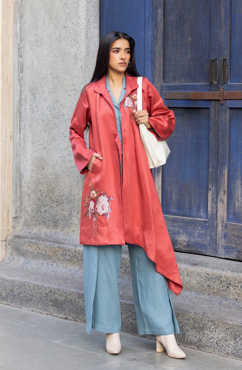 Drip Rose Trench Coat – KAVERI - MIDDLE EAST